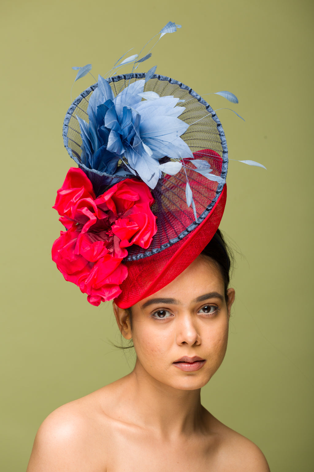 Kentucky Derby Hat Red Headband Fascinator (Lyric) – Maaneh Millinery